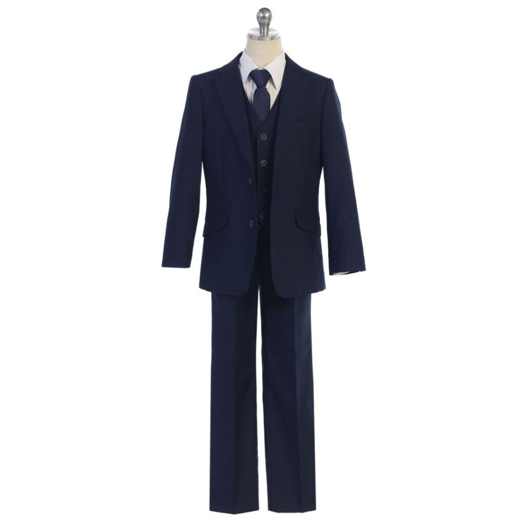 Bijan Kid Boy Suits 5 Piece Navy Blue Suit - Alexas Little Boutique